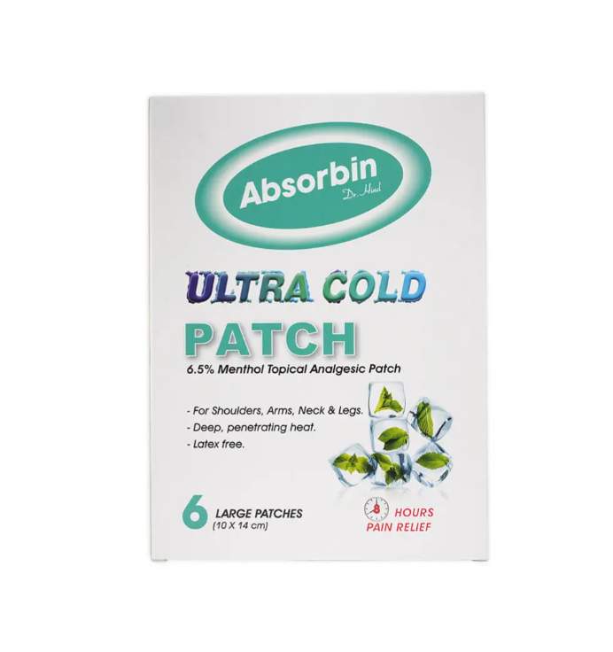 Absorbin Ultra Cold Back Patch 6 Pcs | Fast Cooling Pain Relief Patch ...