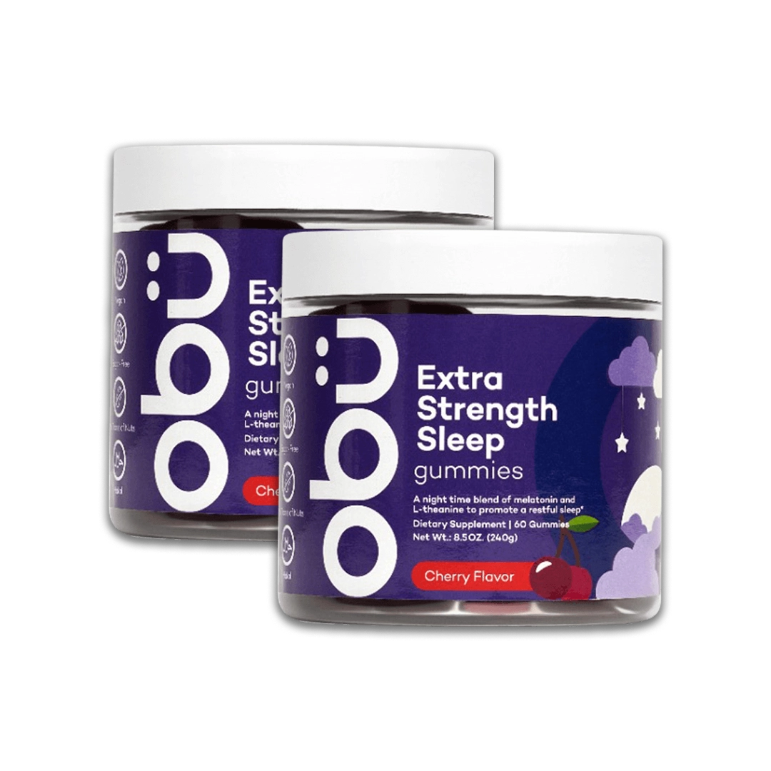 Obu Extra Strength Sleep Gummies Cherry Flavor – 60 Gummies × 2 Packs ...